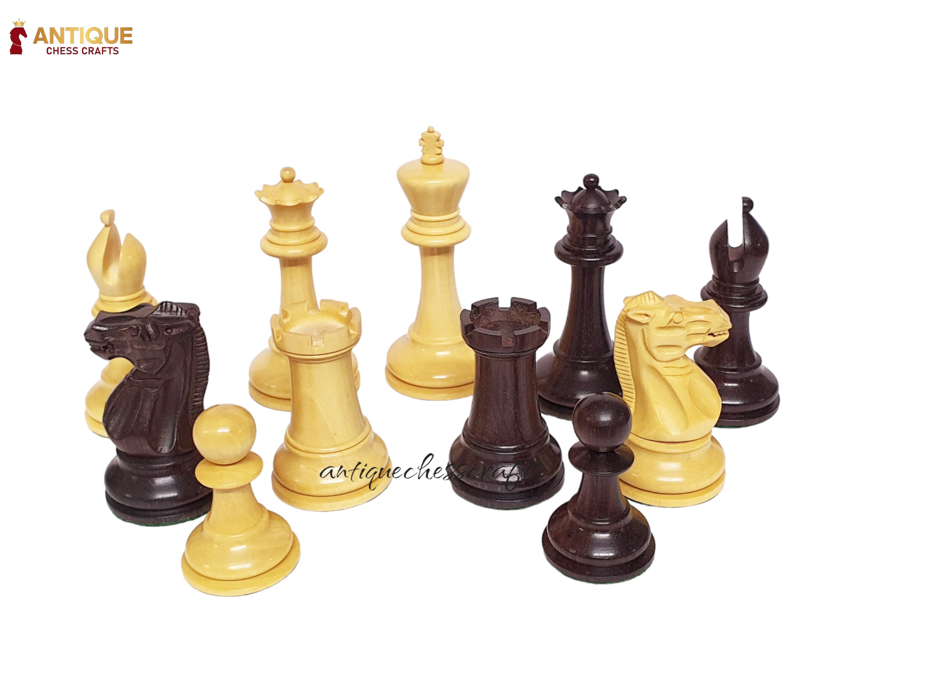 The Staunton Series jaques Pattern Chess Pieces in Rose Wood & Box Wood ...