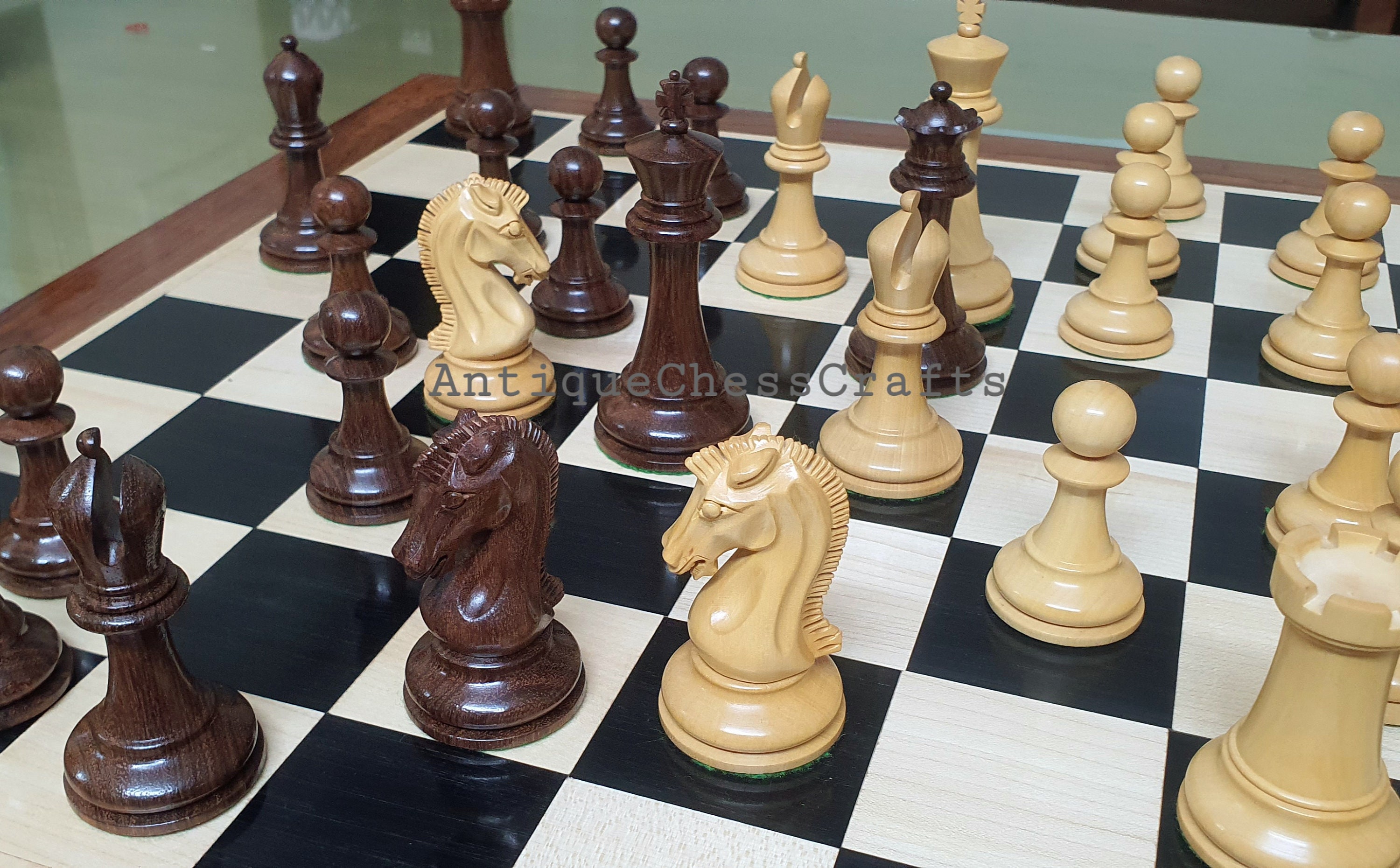 Sinquefield Cup Series Reproduced Staunton Chess Pieces Only Set Double ...