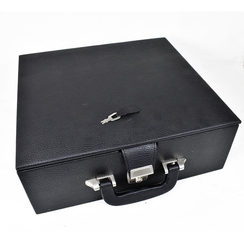 Leatherette Storage Box for Chess Pieces Only With Tray - Coffer Style ...