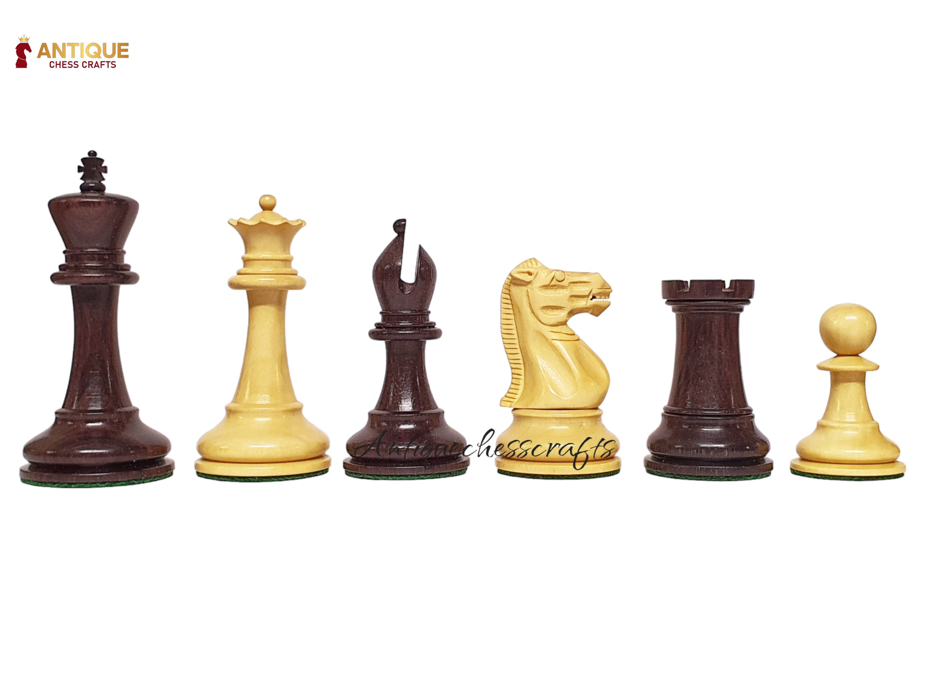 The Staunton Series jaques Pattern Chess Pieces in Rose Wood & Box Wood ...