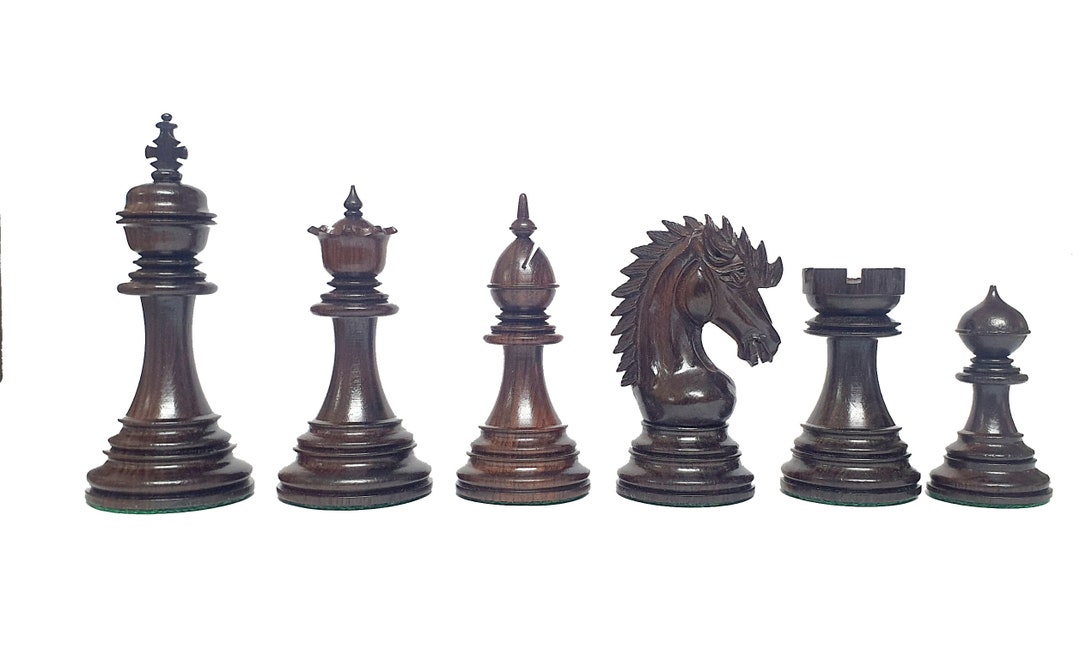 Cyrus Luxury Staunton Chess Pieces Only Set- Triple Weighted Rose Wood ...