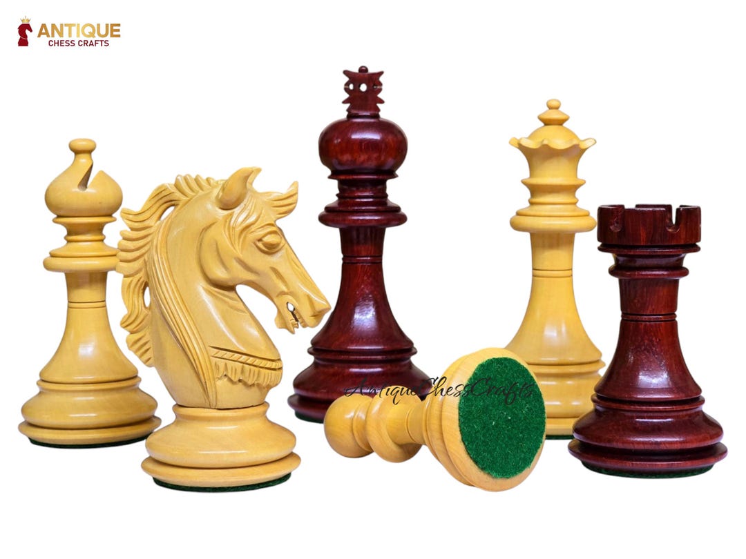 4.4" Prestige Luxury Staunton Chess Pieces Only Set -budrose Wood ...