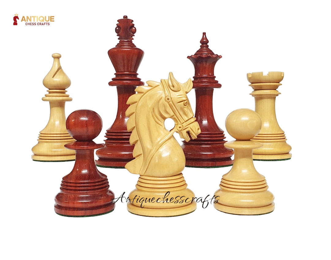 The Preston Series Luxury Chess Pieces 4.4 King Bud Rosewood/ Boxwood ...