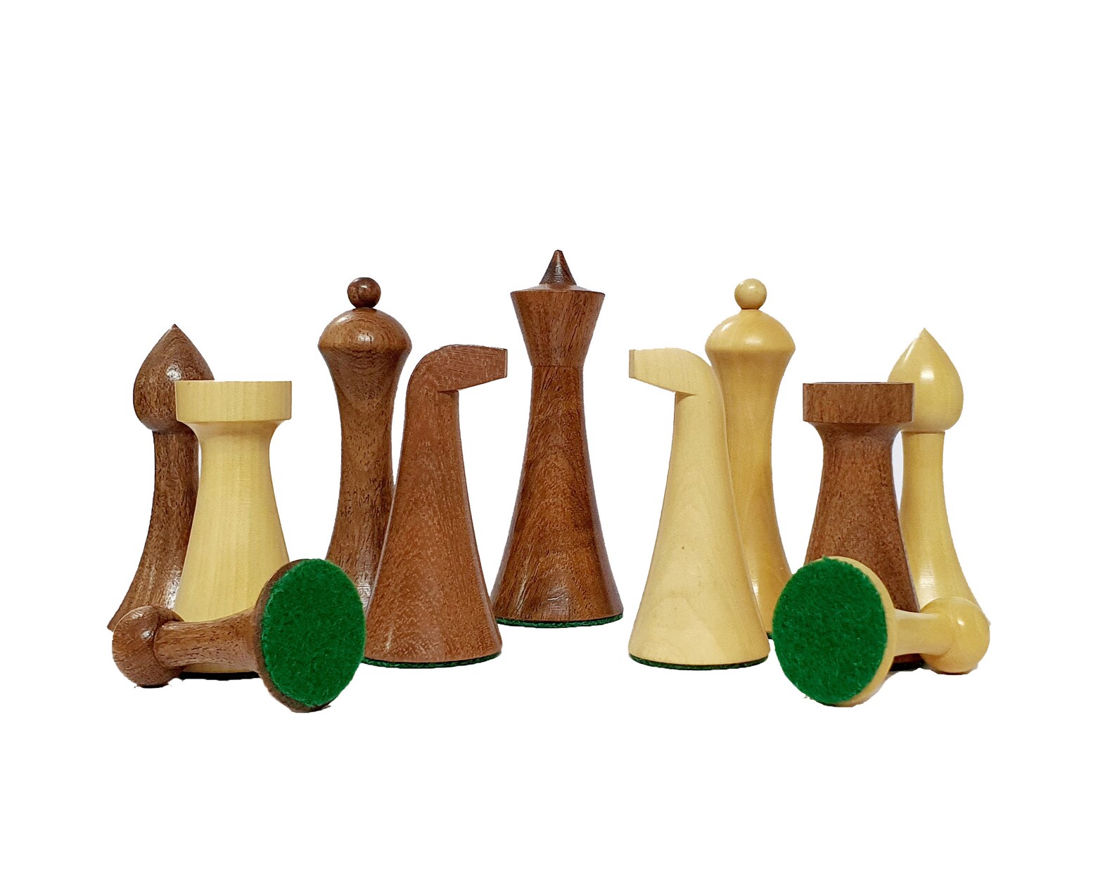 3.77'' HERMAN Ohme Minimalist Chess Pieces Only Set- Weighted Golden ...