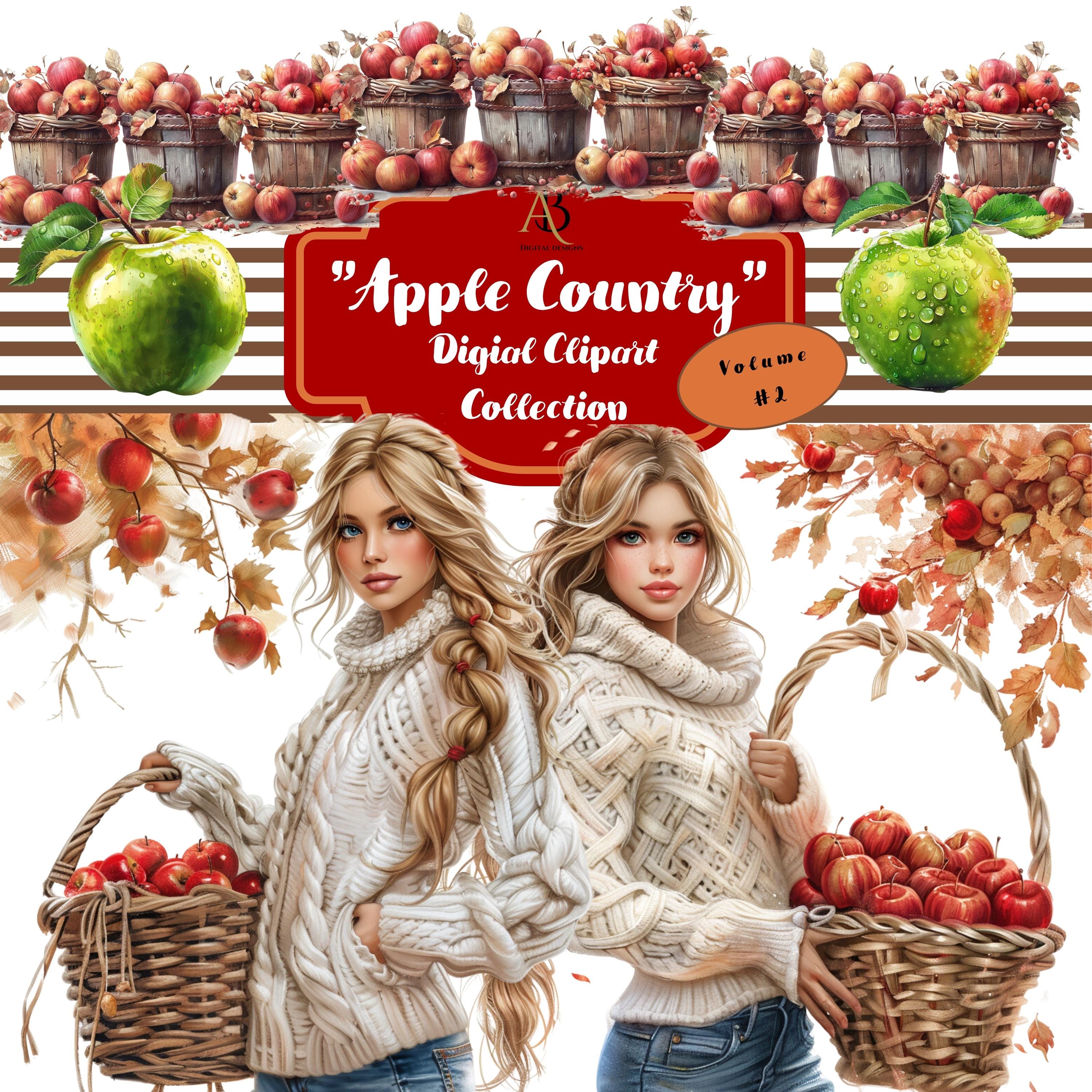 Clipart, Digital, PNG, apple Country Vol 2 Fall Clipart Collection ...