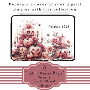 Clipart, Digital, PNG, Whimsical Halloween, "pink Halloween Magic" Vol ...