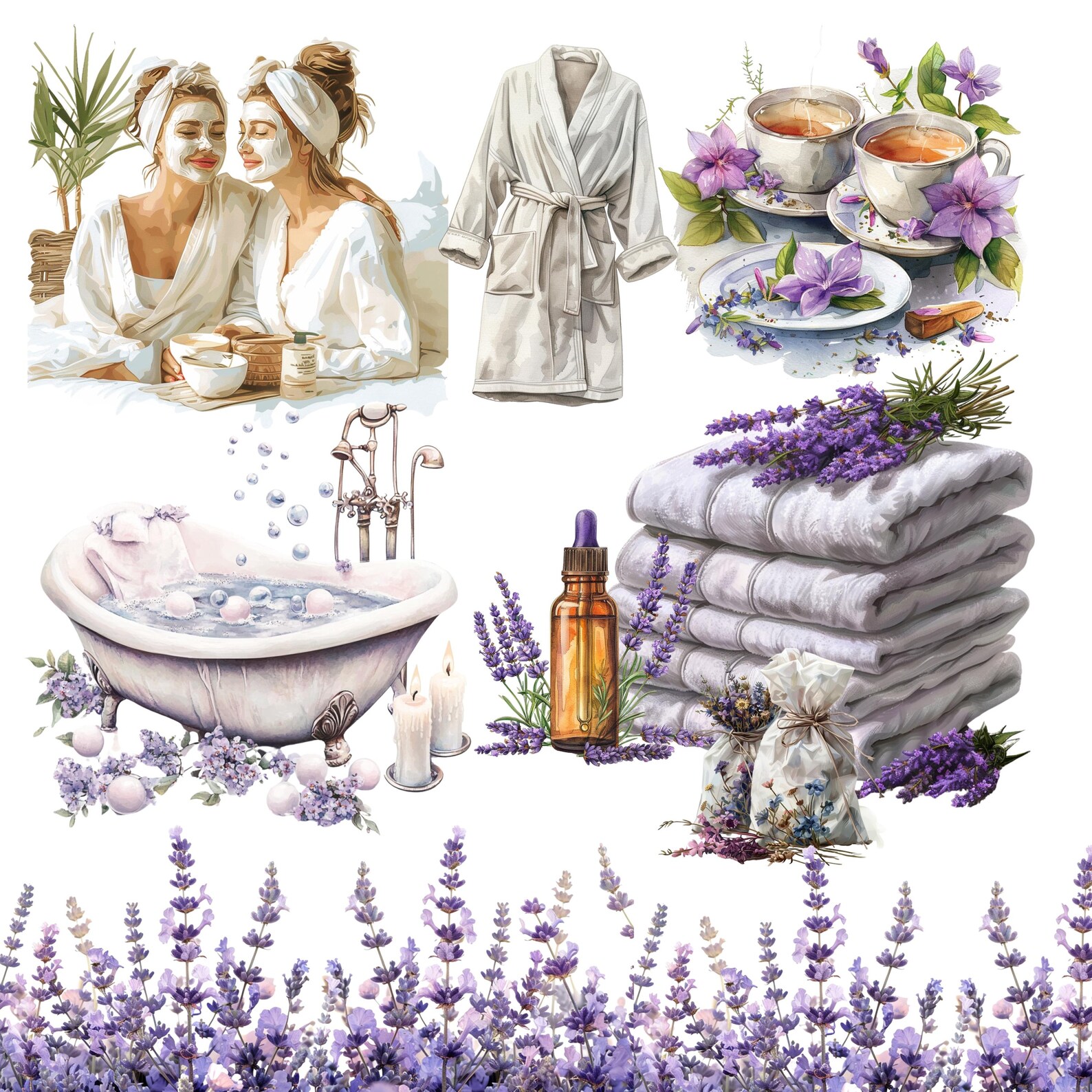 Clipart, Digital, "mom's Spa Retreat", 100 Pngs, Mothers Day, Spa ...