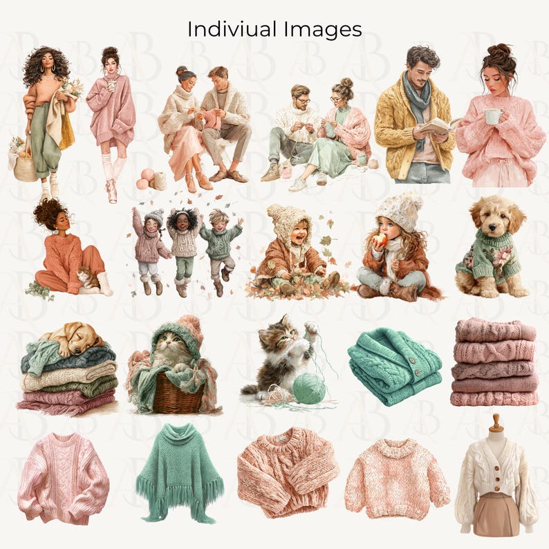 Sweater Weather Clipart, Cozy Autumn Pngs (digital Download) - Etsy