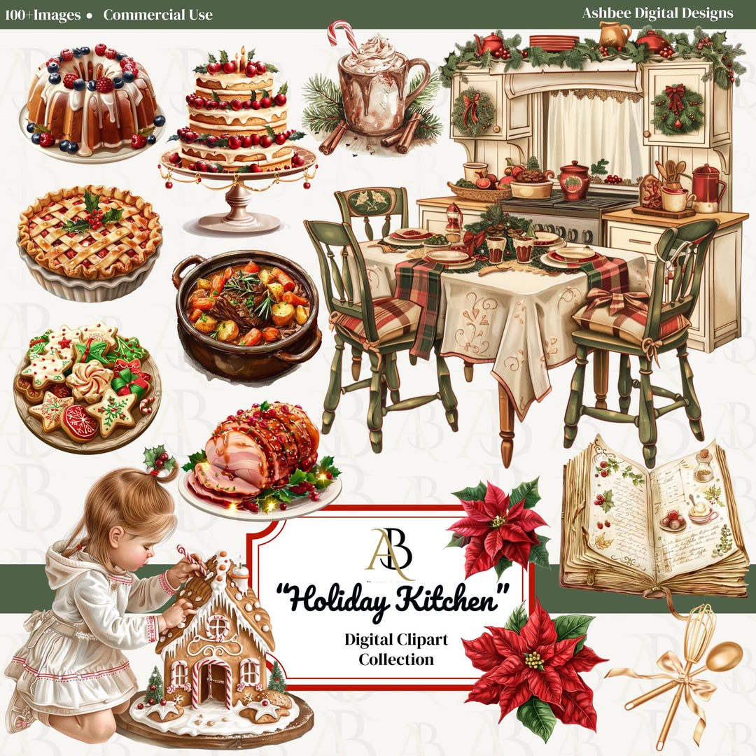 Holiday Kitchen Clipart Collection | 106 Christmas Kitchen ...