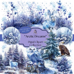 Clipart, Digital, "arctic Dreams" 60 Pngs|winter Collection|snow Capped ...