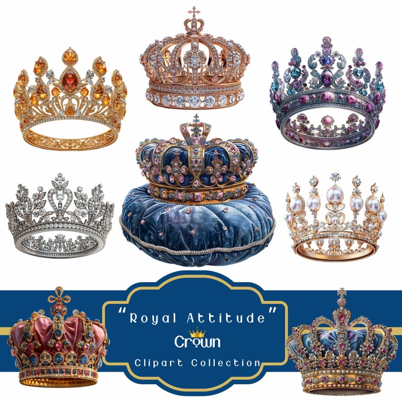 Clipart Digital Clipart Crown Journal Cards Regal Victorian ...