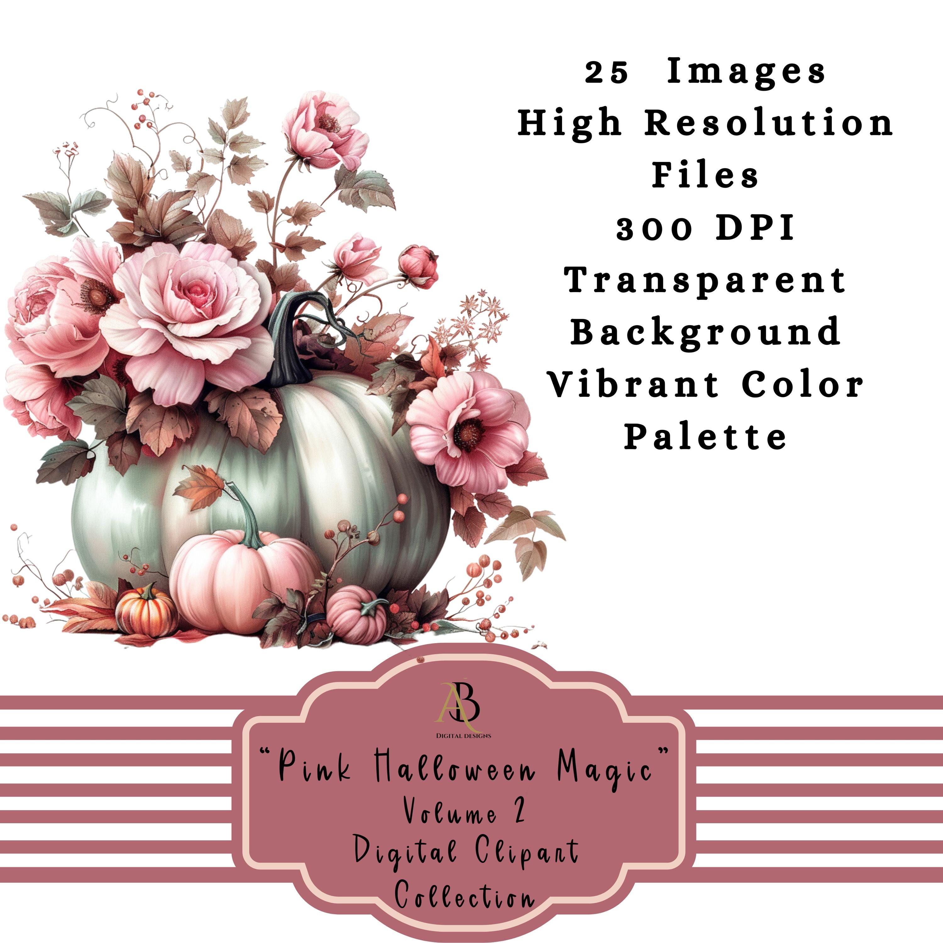 Clipart, Digital, PNG, Whimsical Halloween, "pink Halloween Magic" Vol ...