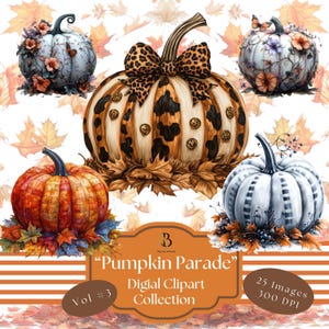 Digital Clipart "pumpkin Parade-vol 3", Fall and Halloween Clipart ...