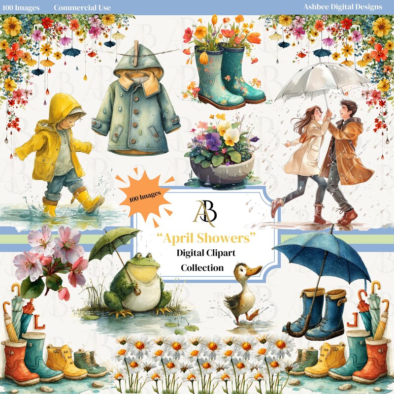 April Showers Cliparts - Etsy