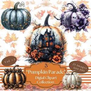 Digital Clipart "pumpkin Parade-vol 3", Fall and Halloween Clipart ...