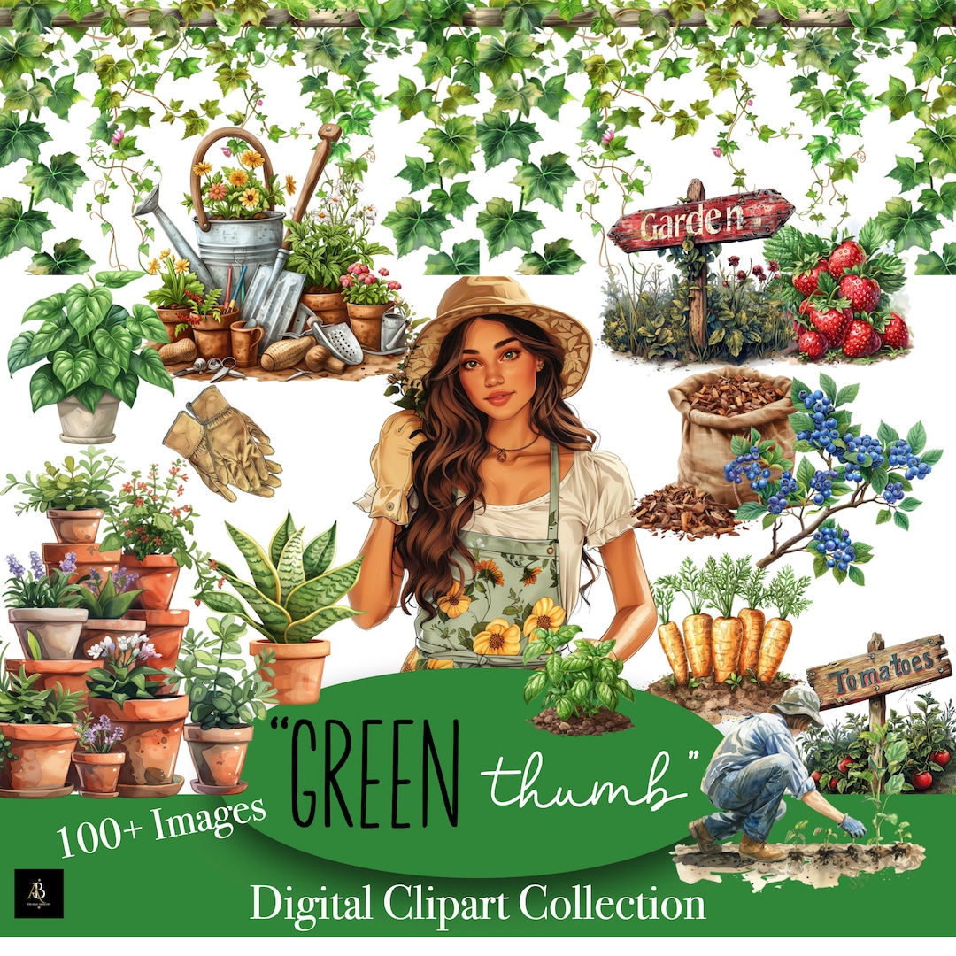Clipart Digital Clipart PNG Gardening Springtime Planting Farmers ...