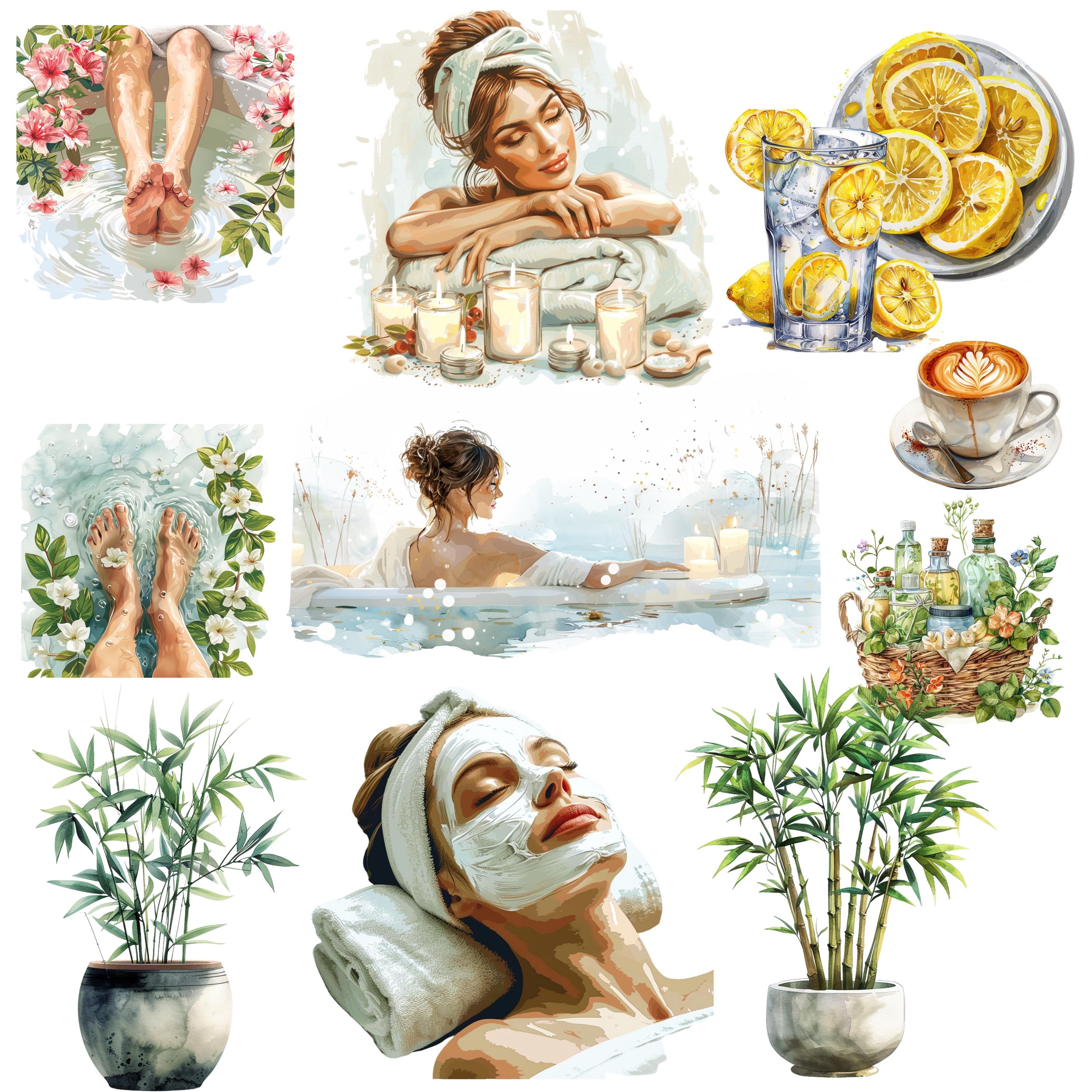Clipart, Digital, "mom's Spa Retreat", 100 Pngs, Mothers Day, Spa ...