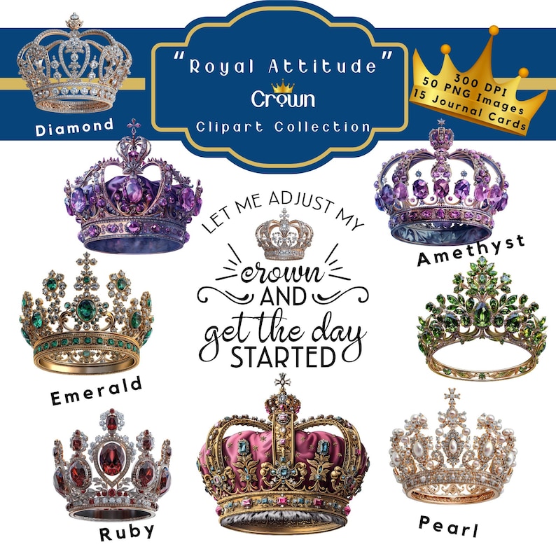 Clipart Digital Clipart Crown Journal Cards Regal Victorian ...