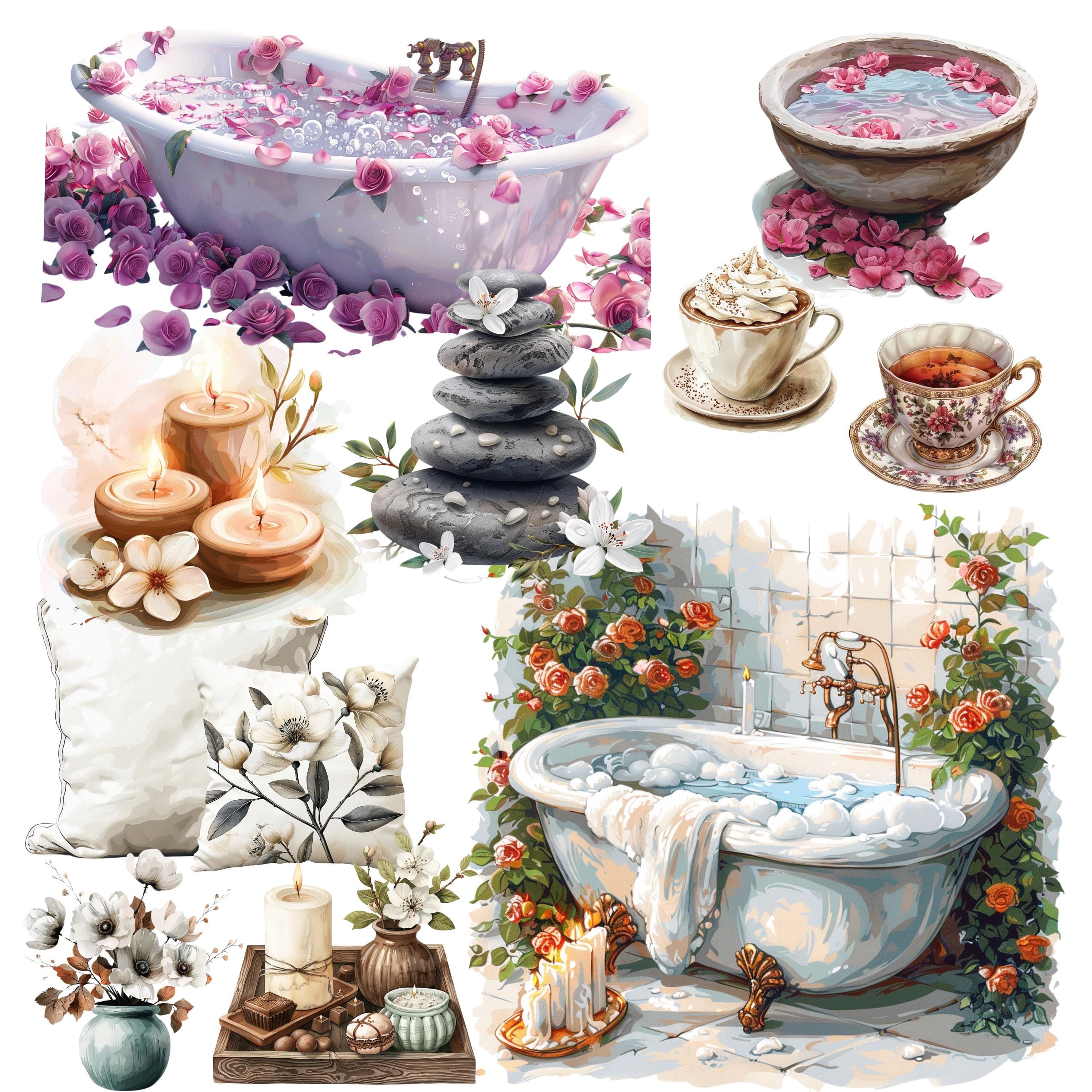 Clipart, Digital, "mom's Spa Retreat", 100 Pngs, Mothers Day, Spa ...