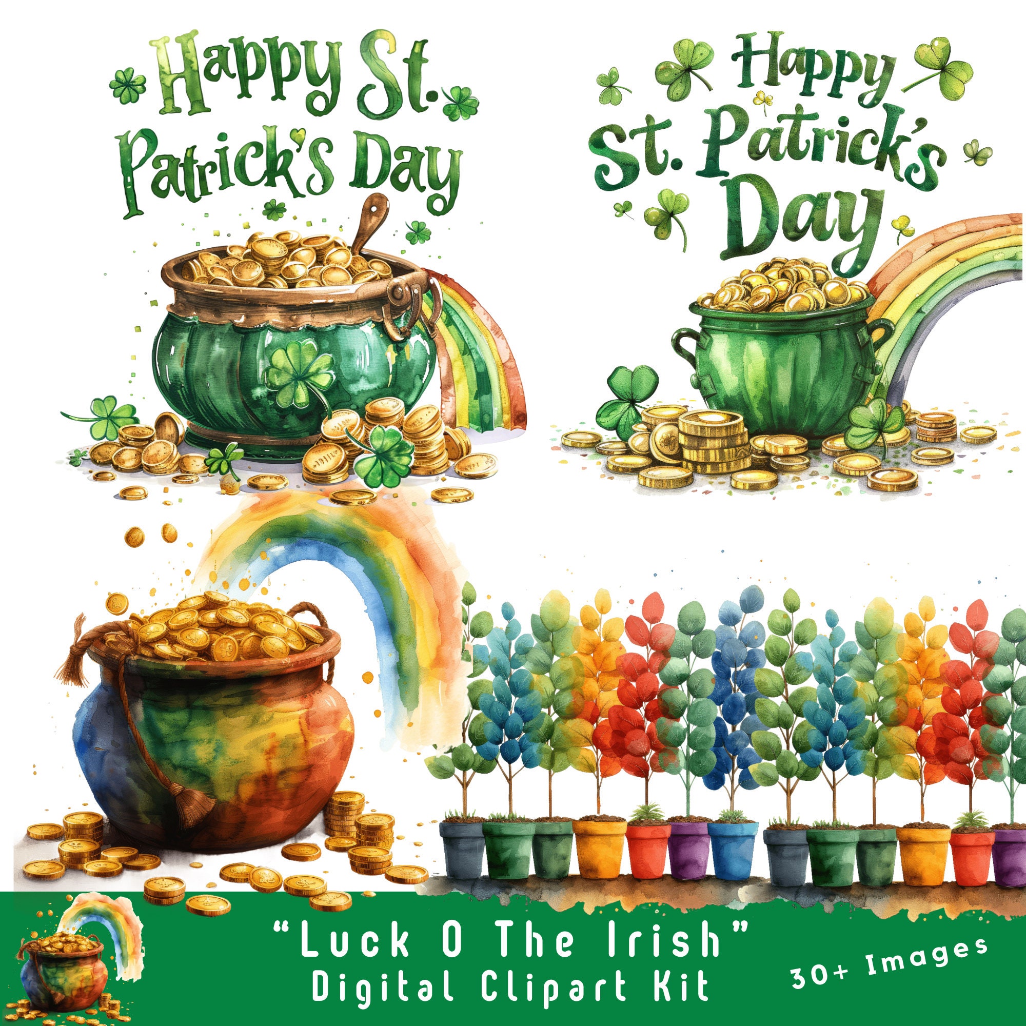 Luck O the Irish Digital Clipart Set|30+ Images| St. Patricks Day|high ...