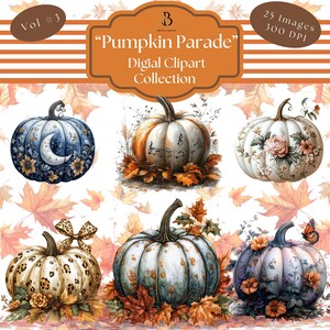 Digital Clipart "pumpkin Parade-vol 3", Fall and Halloween Clipart ...