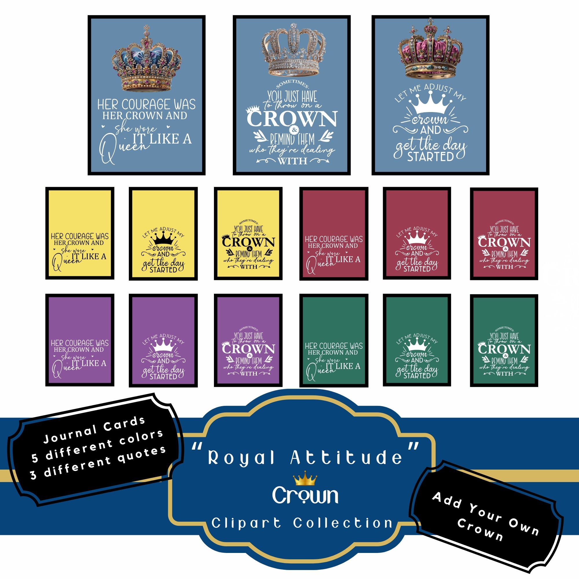 Clipart Digital Clipart Crown Journal Cards Regal Victorian ...