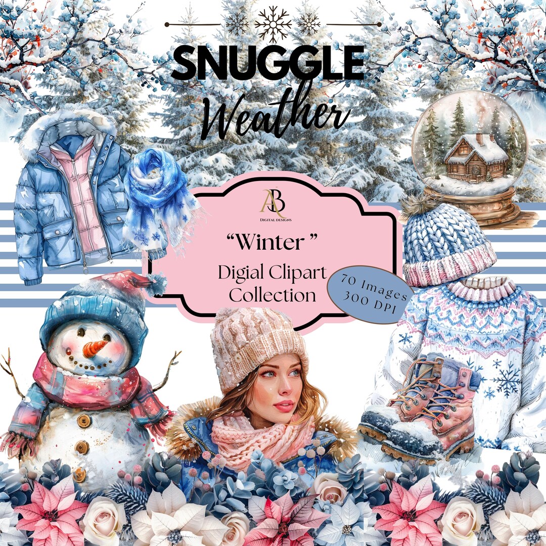 Clipart, Digital, "winter" 70 Pngs|winter Collection|winter Animals ...
