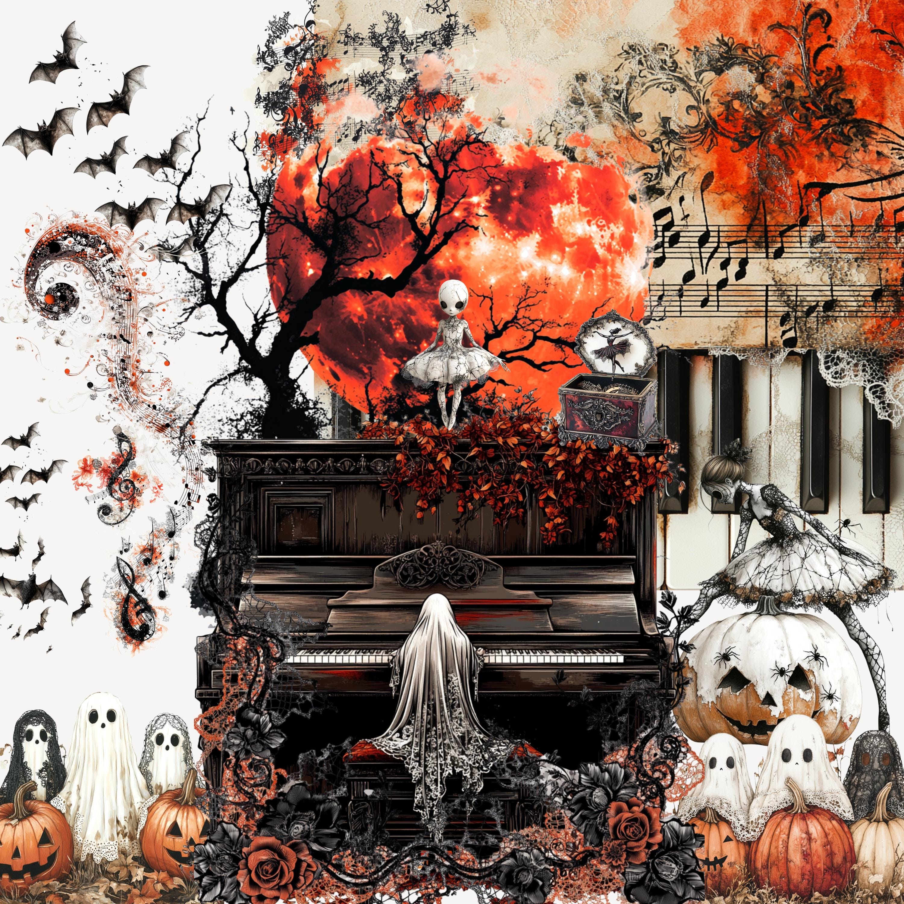 Lace Ghosts Clipart, Vintage Gothic Halloween PNG (digital Download) - Etsy