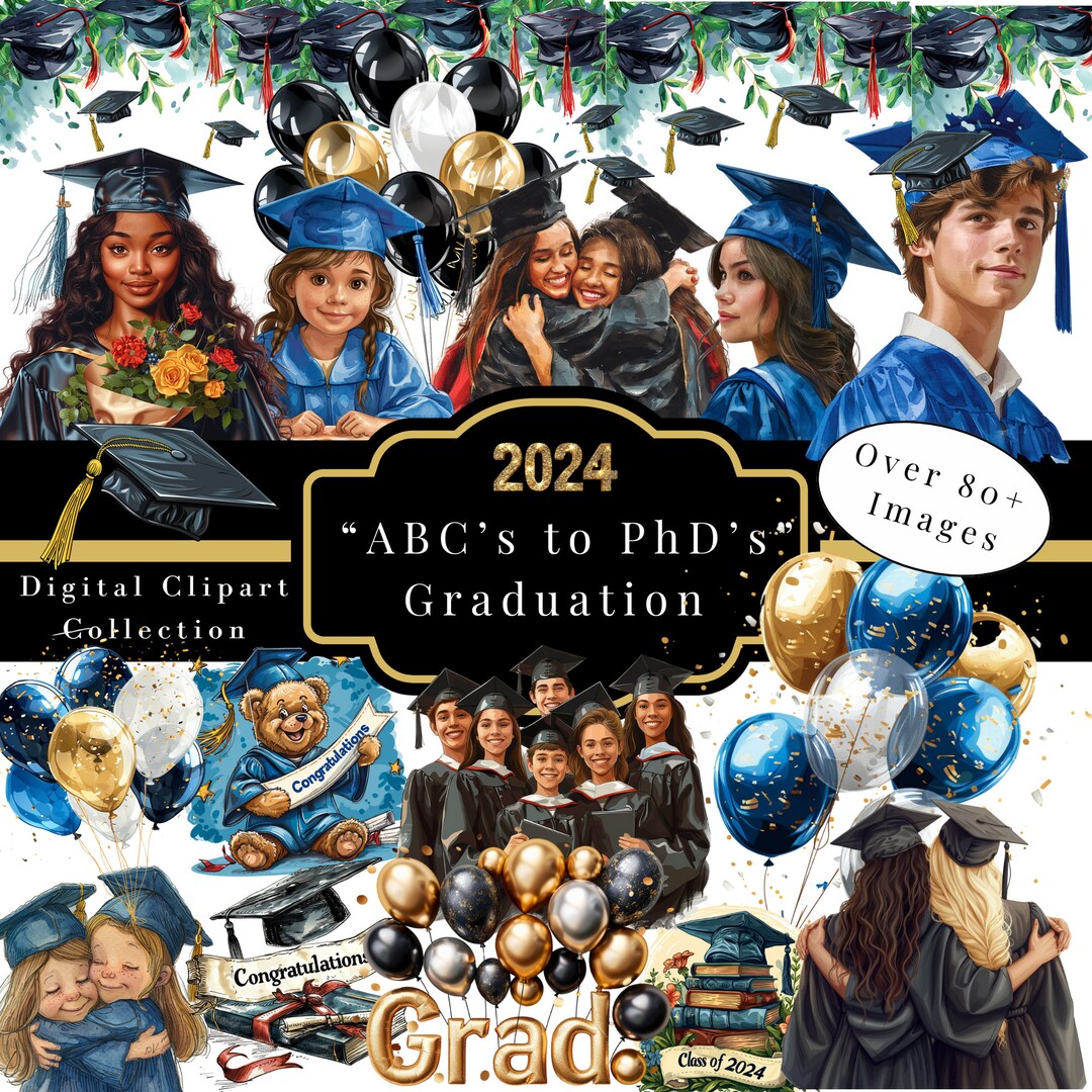 Abc's to Phd's Digital Clipart Graduation Kit80 Imagesgraduationhigh ...