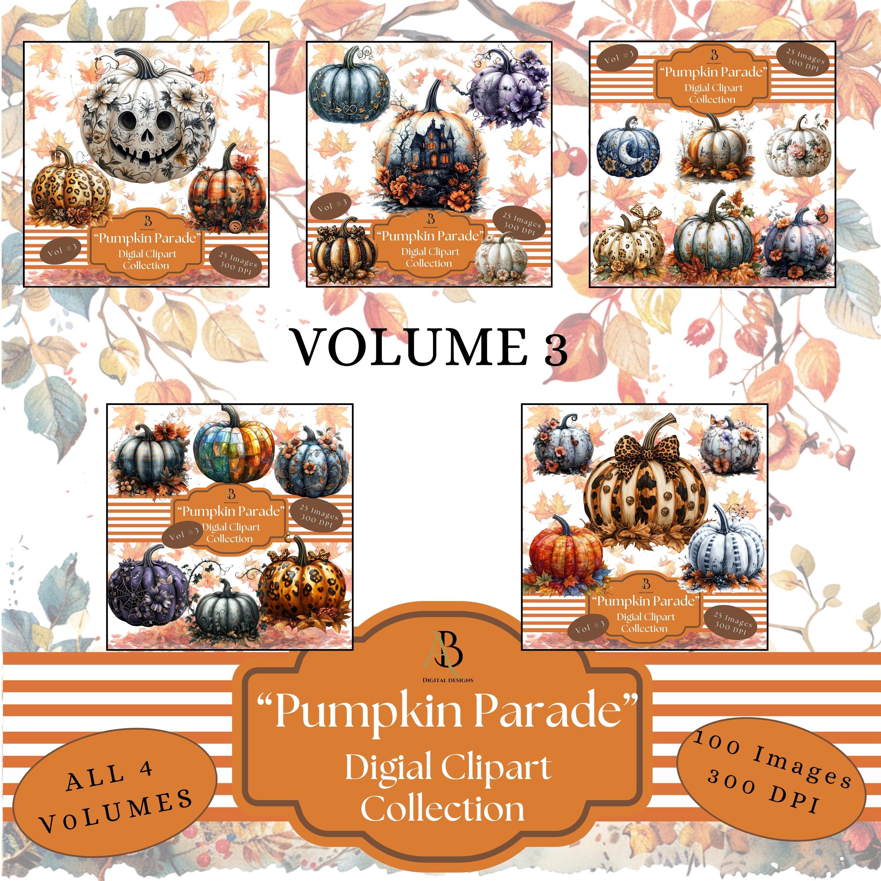 Pumpkin Clipart Bundle – 100 Halloween & Fall PNG Images (digital ...