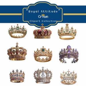 Clipart Digital Clipart Crown Journal Cards Regal Victorian Aristocratic Style Jeweled Crown ...
