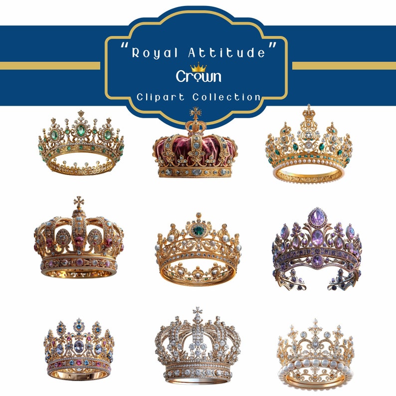 Clipart Digital Clipart Crown Journal Cards Regal Victorian ...