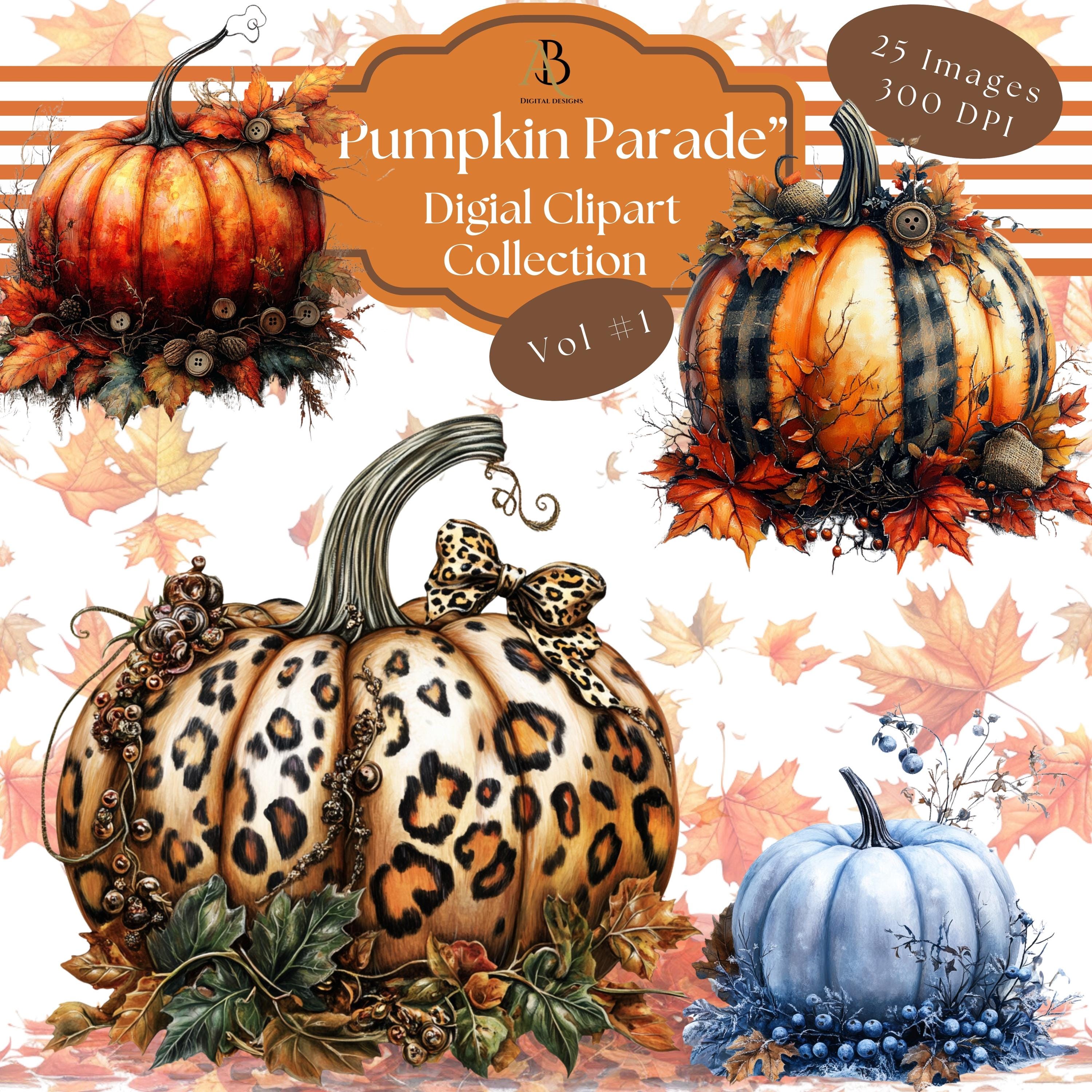 Digital Clipart "pumpkin Parade-vol 1", Fall and Halloween Clipart ...