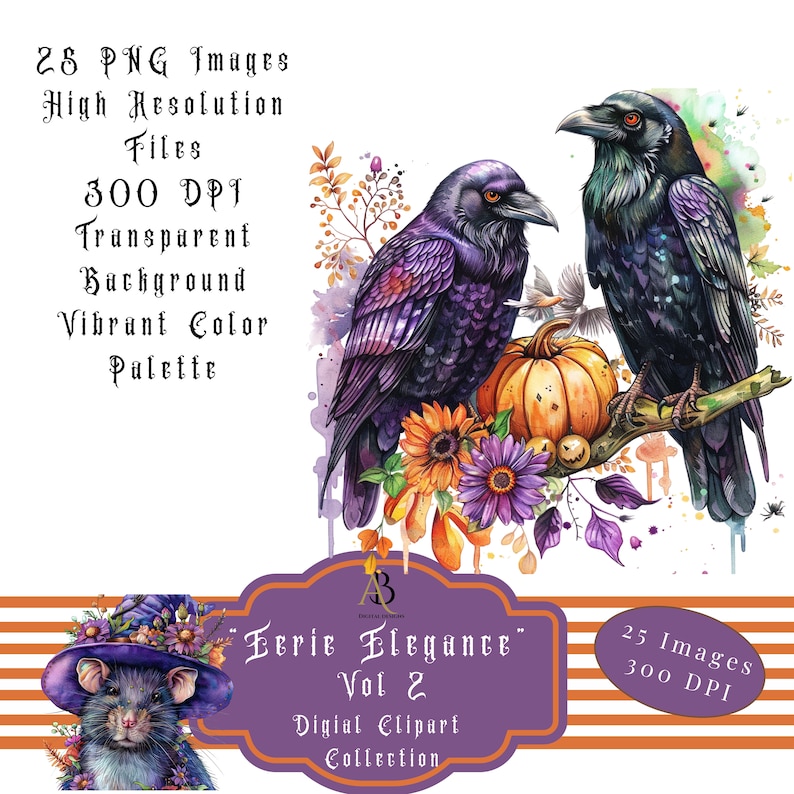 Clipart, Digital, PNG, Spooky Halloween, "eerie Elegance" Vol 2 ...