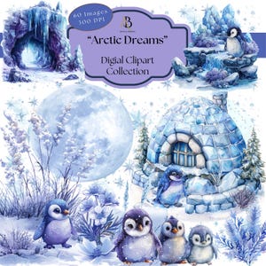 Clipart, Digital, "arctic Dreams" 60 Pngs|winter Collection|snow Capped ...