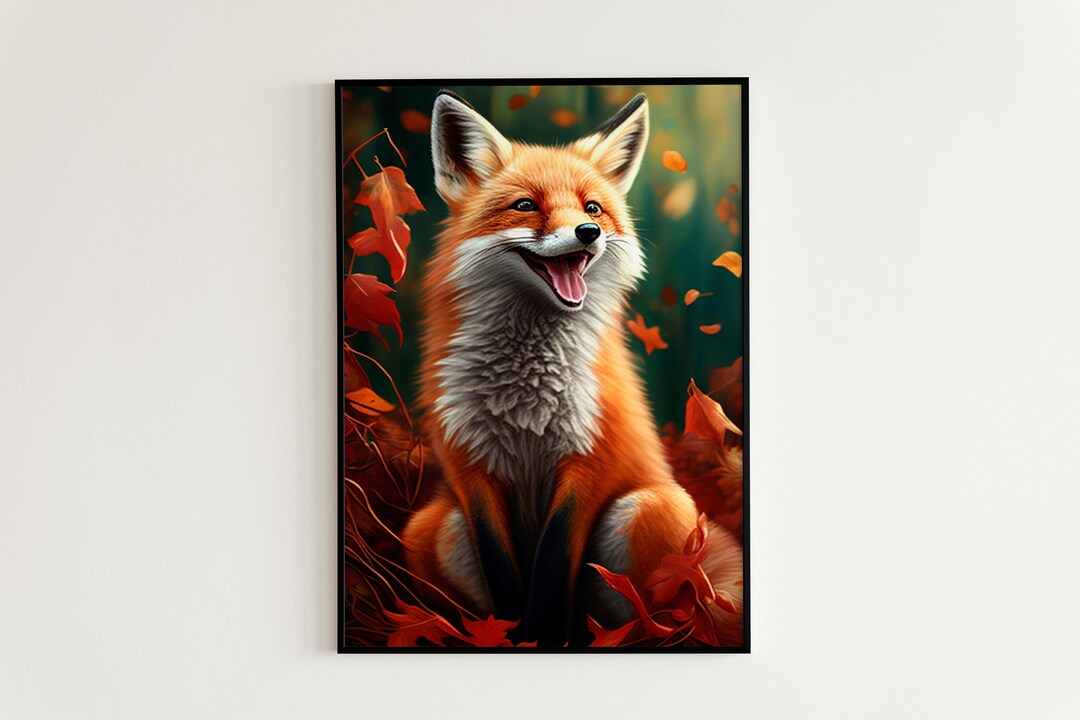 Digital Art | Fox Art Print | Fox Wall Art | Wallart | Fox Art | Fox ...