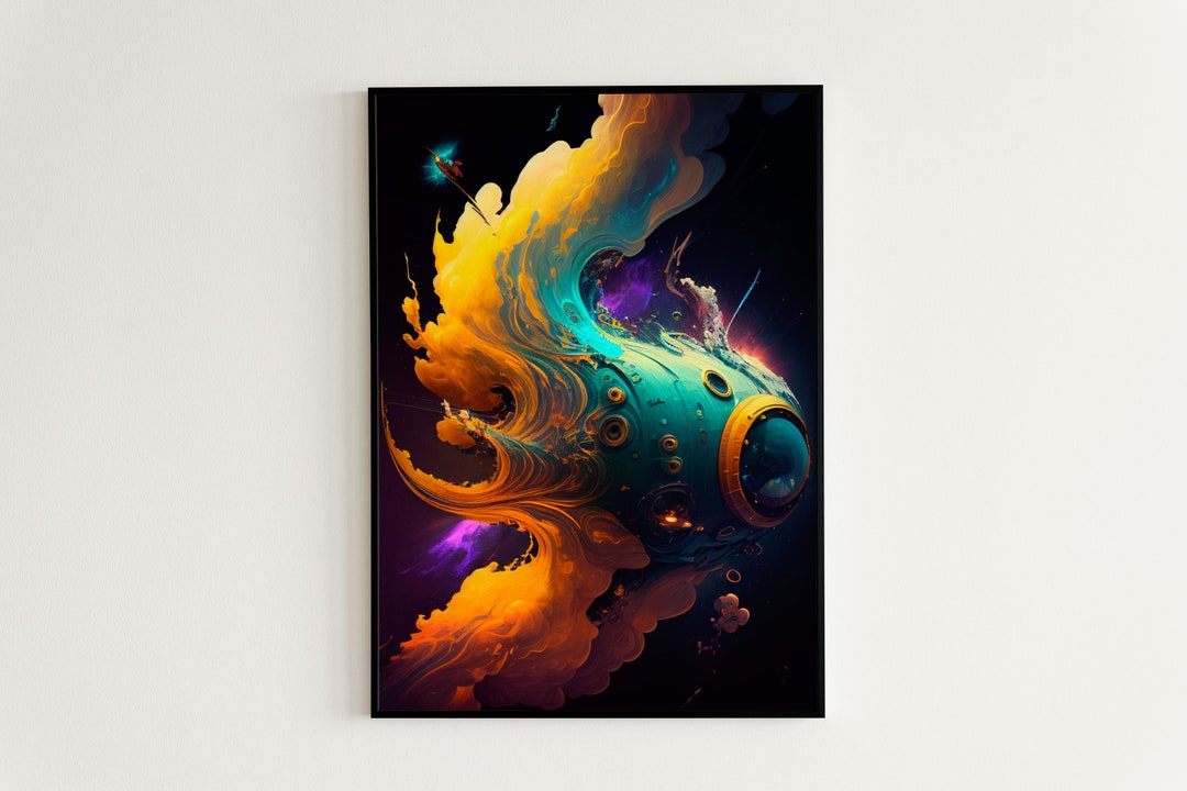 Digital Art | Space Ship Art | Wall Art | Wall Decor | Digital Prints ...