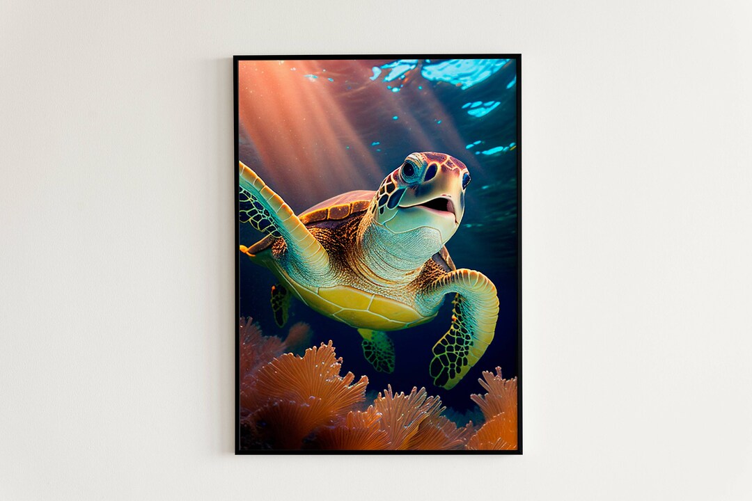 Digital Art | Turtle Wall Art | Turtle Artwork | Turtle Art Print ...