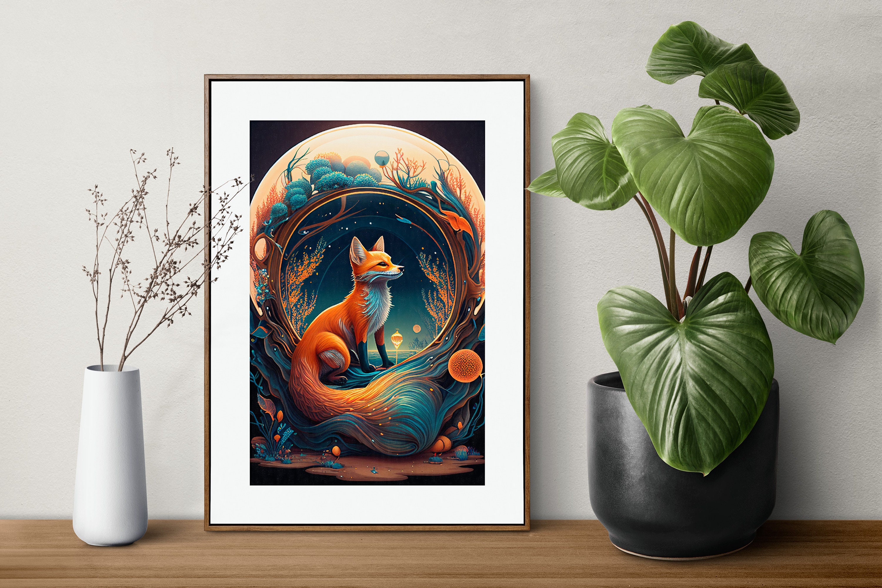 Digital Art Whimsical Fox Art Prints Fox Whimsical Art Fox Art Fox Wall ...
