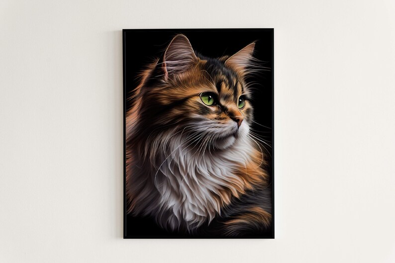 Digital Art Tortoiseshell Cat Art Print Tortoiseshell Cat Wall Art ...