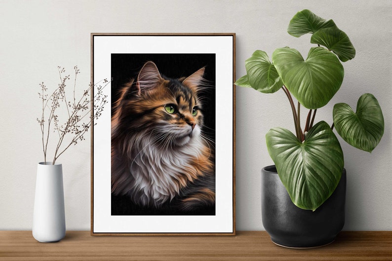 Digital Art Tortoiseshell Cat Art Print Tortoiseshell Cat Wall Art ...