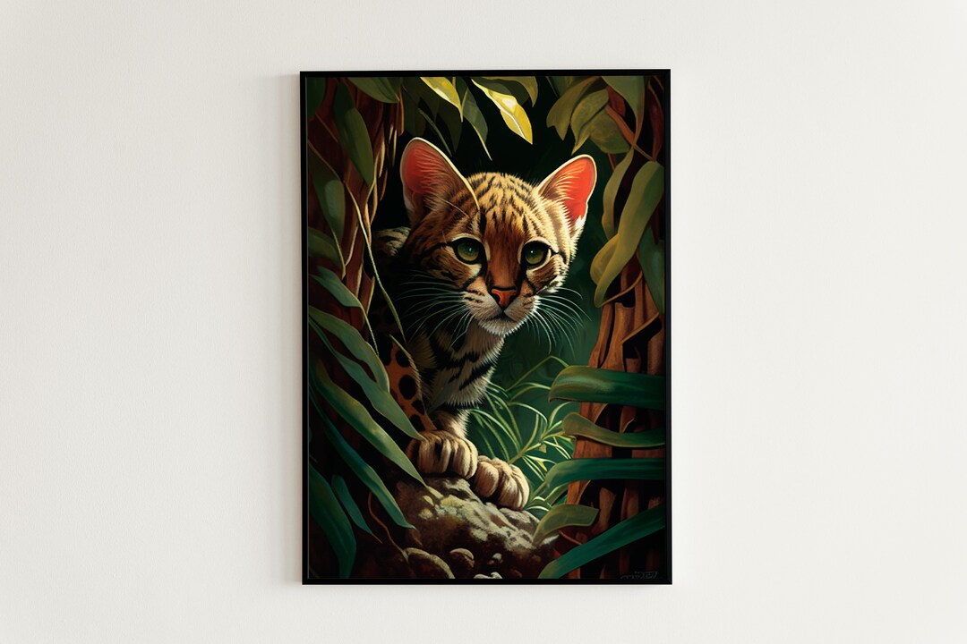 Digital Art | Jungle Cat Art Prints | Jungle Art Print | Wall Art ...