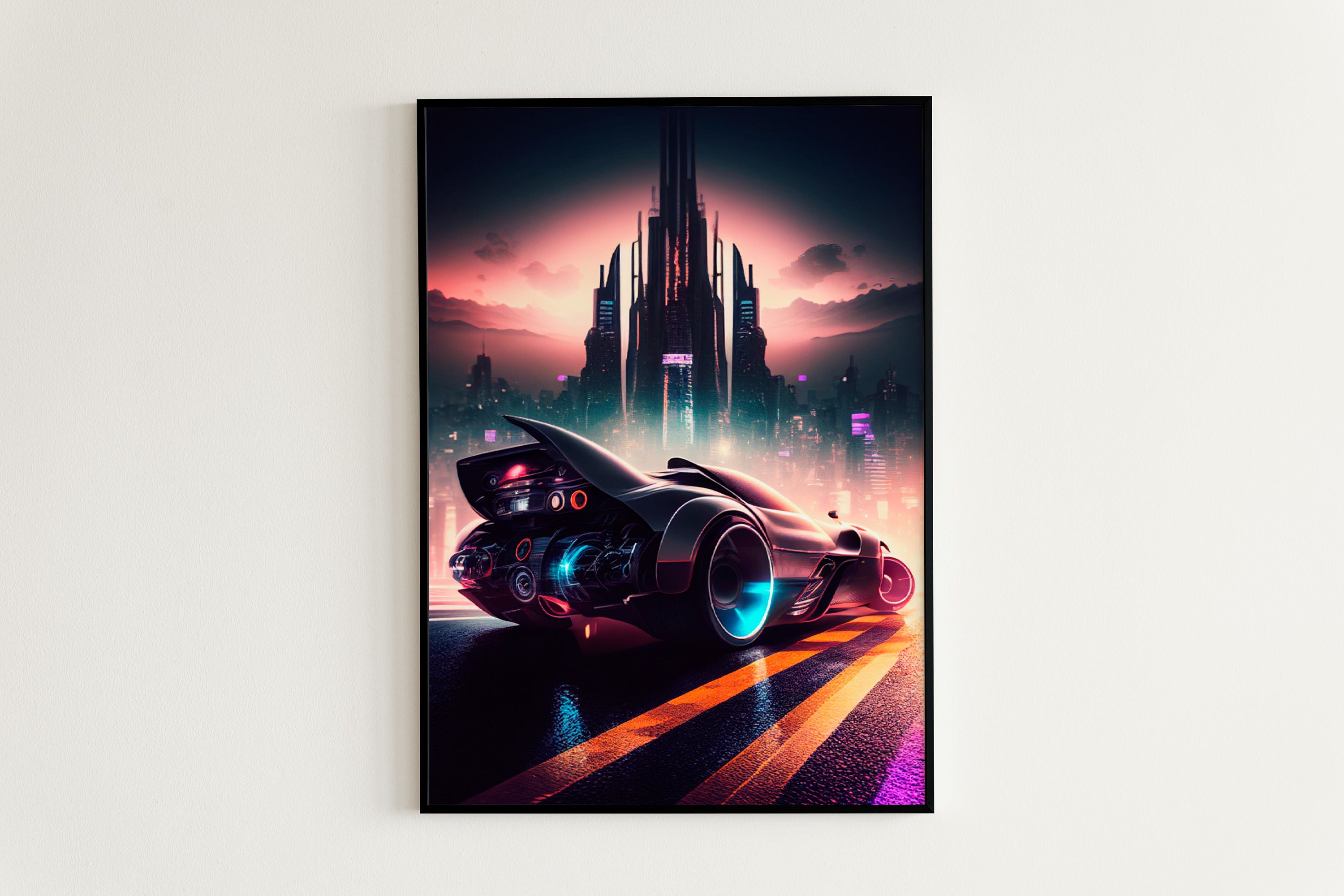 Digital Art | Futuristic Car Art Print | Futuristic Wall Art | Neon Art ...