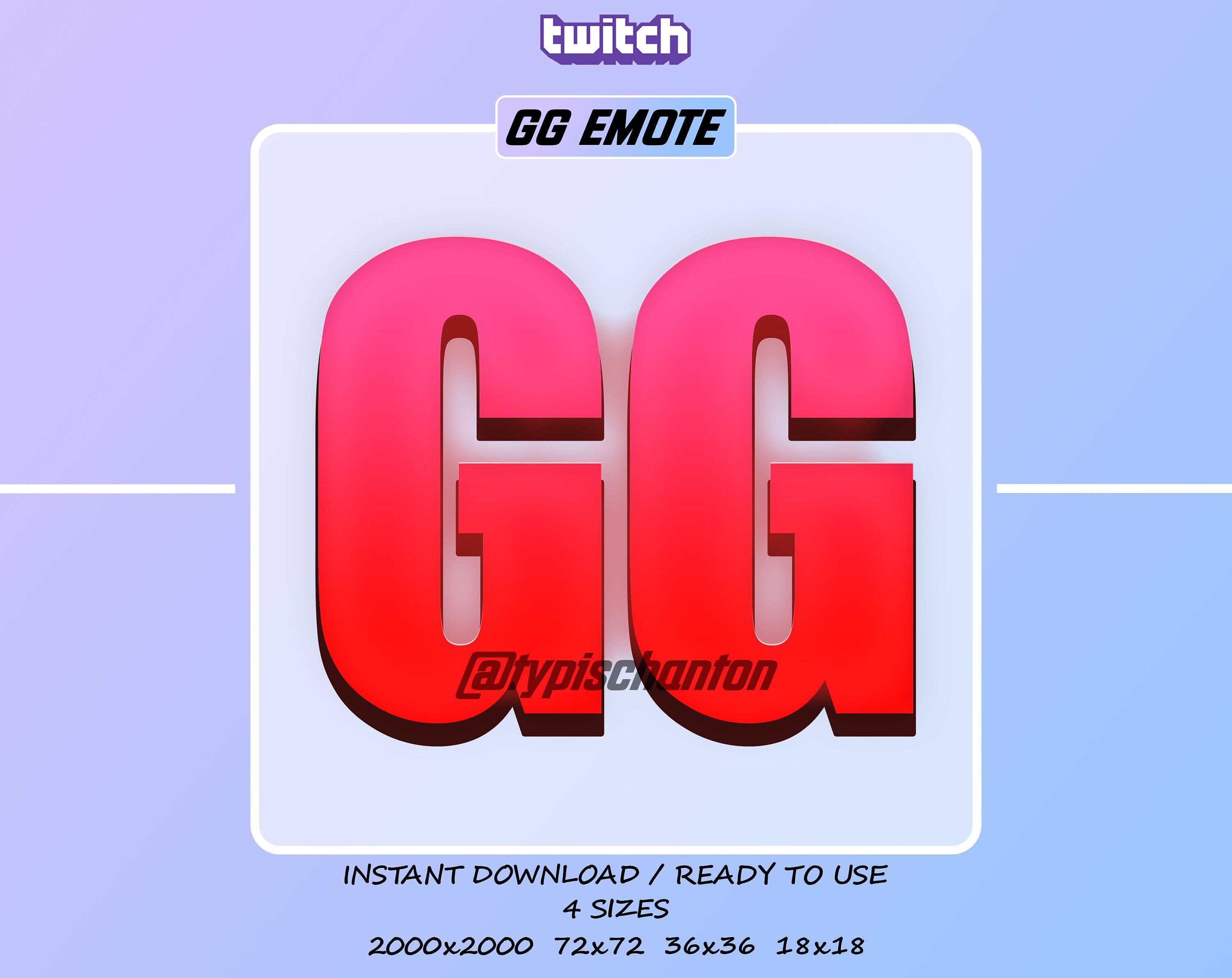 GG Emote Twitch Emote Instant Download - Etsy
