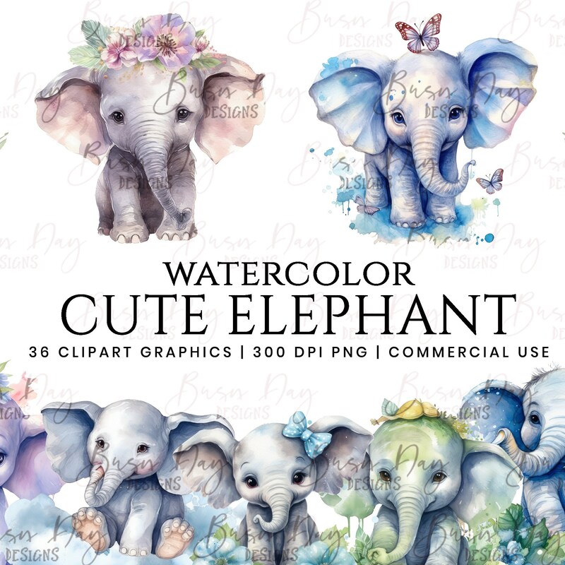 Elephant Watercolor - Etsy