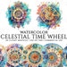 Watercolor Celestial Time Wheel Clipart: 28 PNG Graphics (digital ...