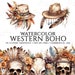 35 Watercolor Western Boho Clipart Bundle , Clipart Bundle, Commercial ...