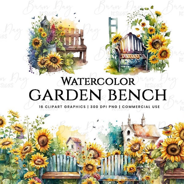 Sunflower Garden Bench - Etsy