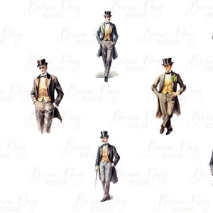 Watercolor Dapper Gentleman Clipart Bundle Digital Download - Etsy
