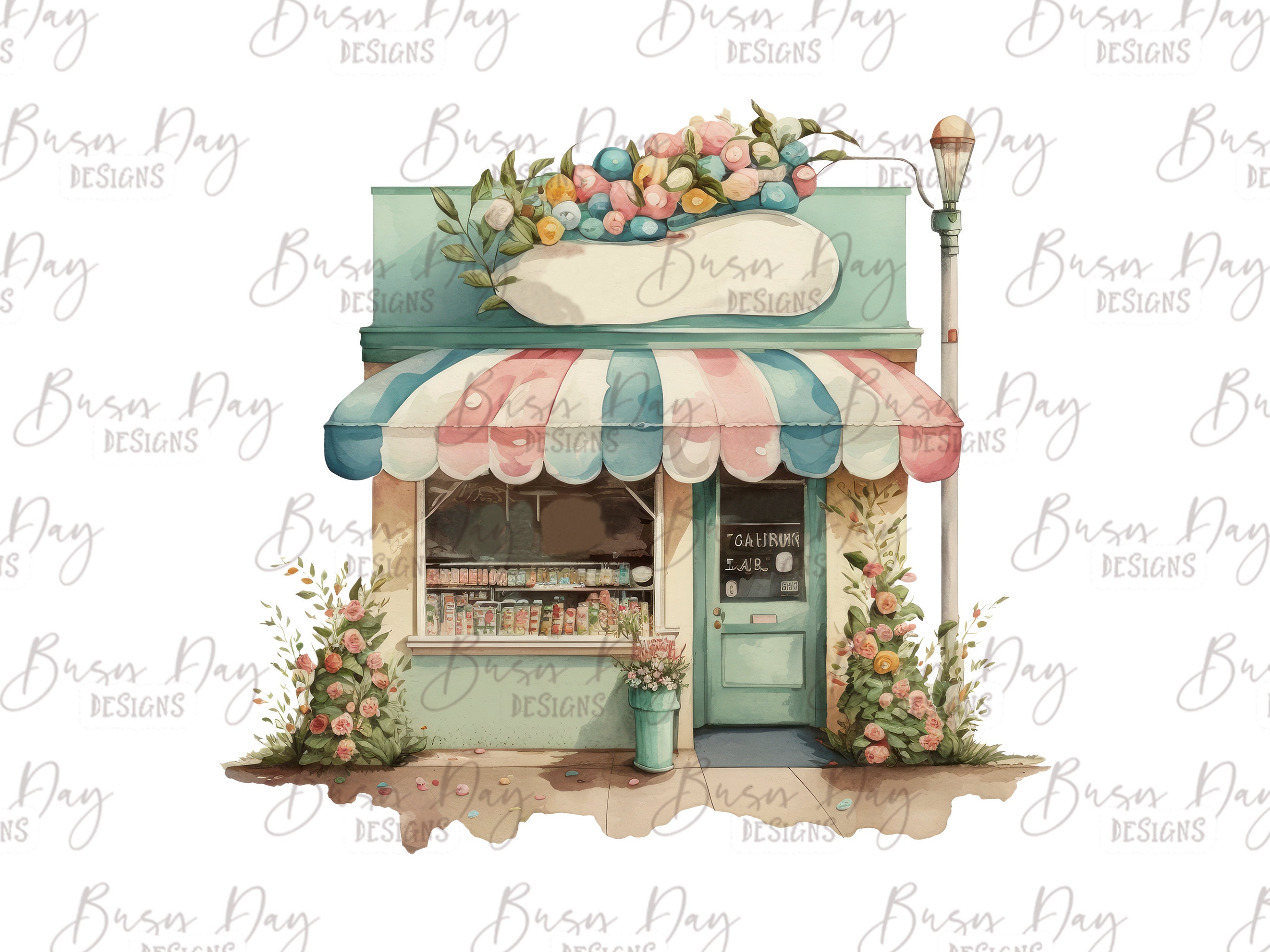 Watercolor Candy Storefront Clipart: 21 PNG Graphics (digital Download ...